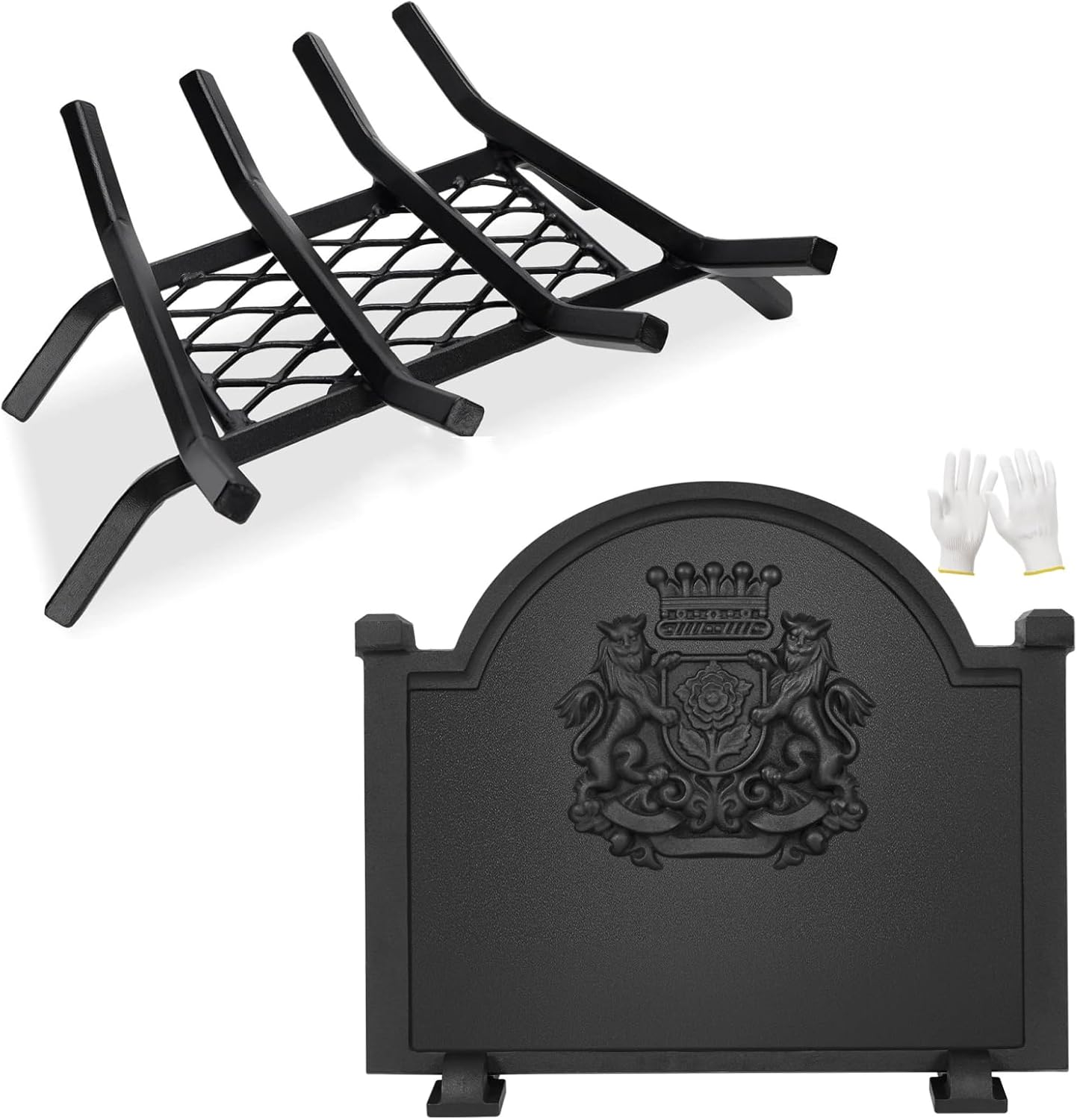 Amazon.com: Fireplace Grate with Ember Retainer, 15.5" Heavy Duty Cast ...