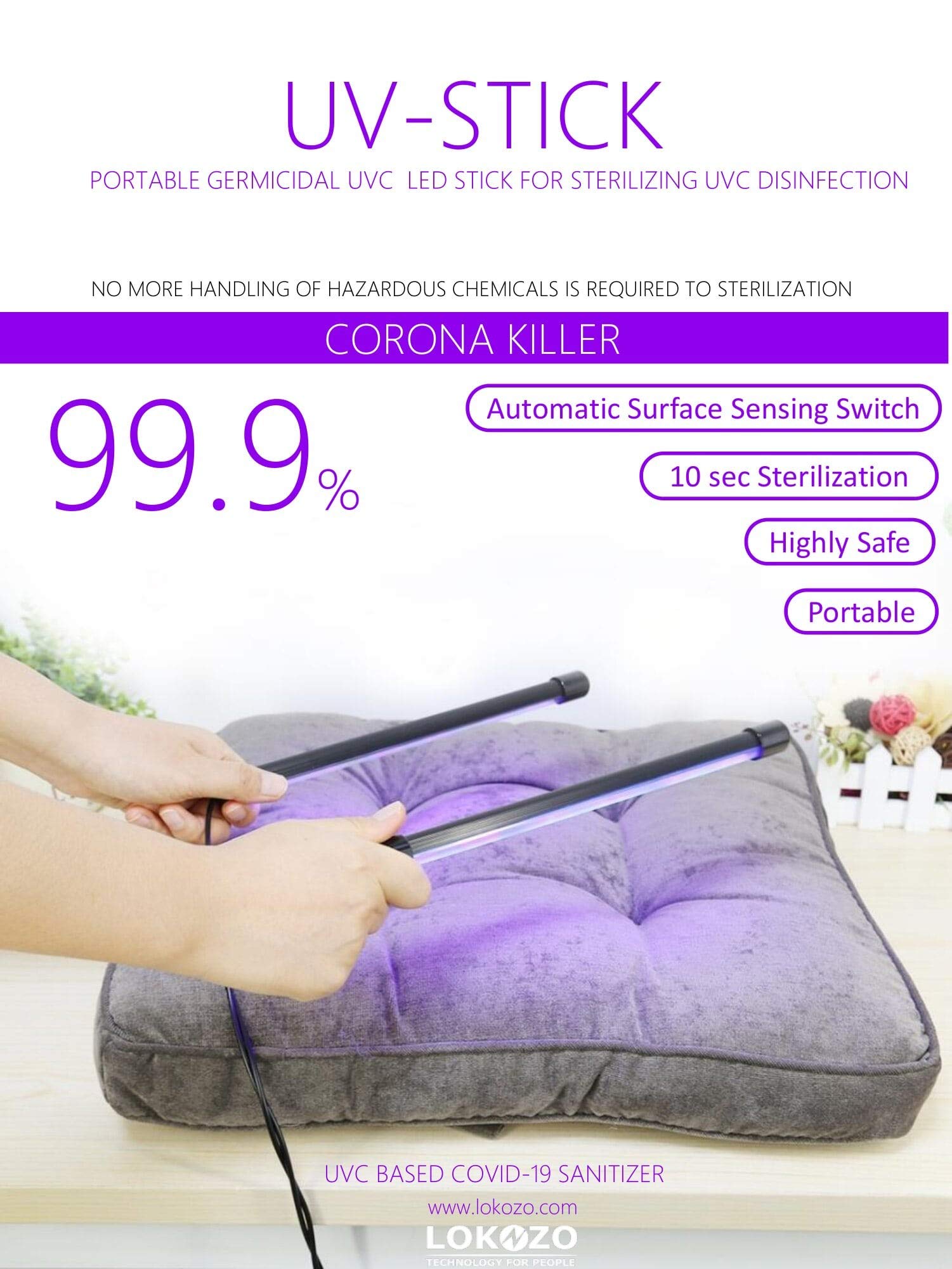 Buy UV-Stick Portable GERMICIDAL UVC LED Stick for STERILIZING UVC ...