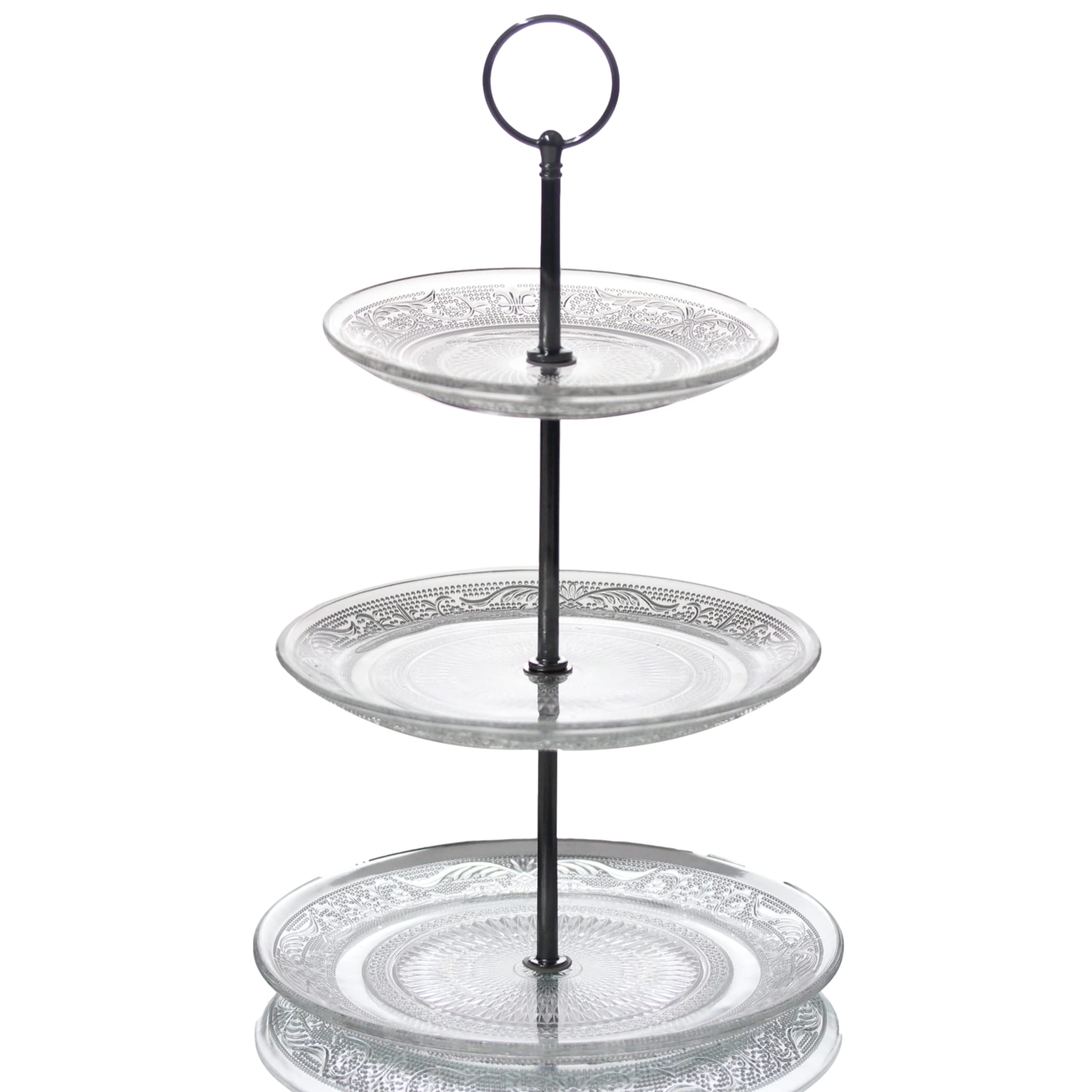 Modena 3 Tier Glass Round Cake Stand : Amazon.co.uk: Home & Kitchen