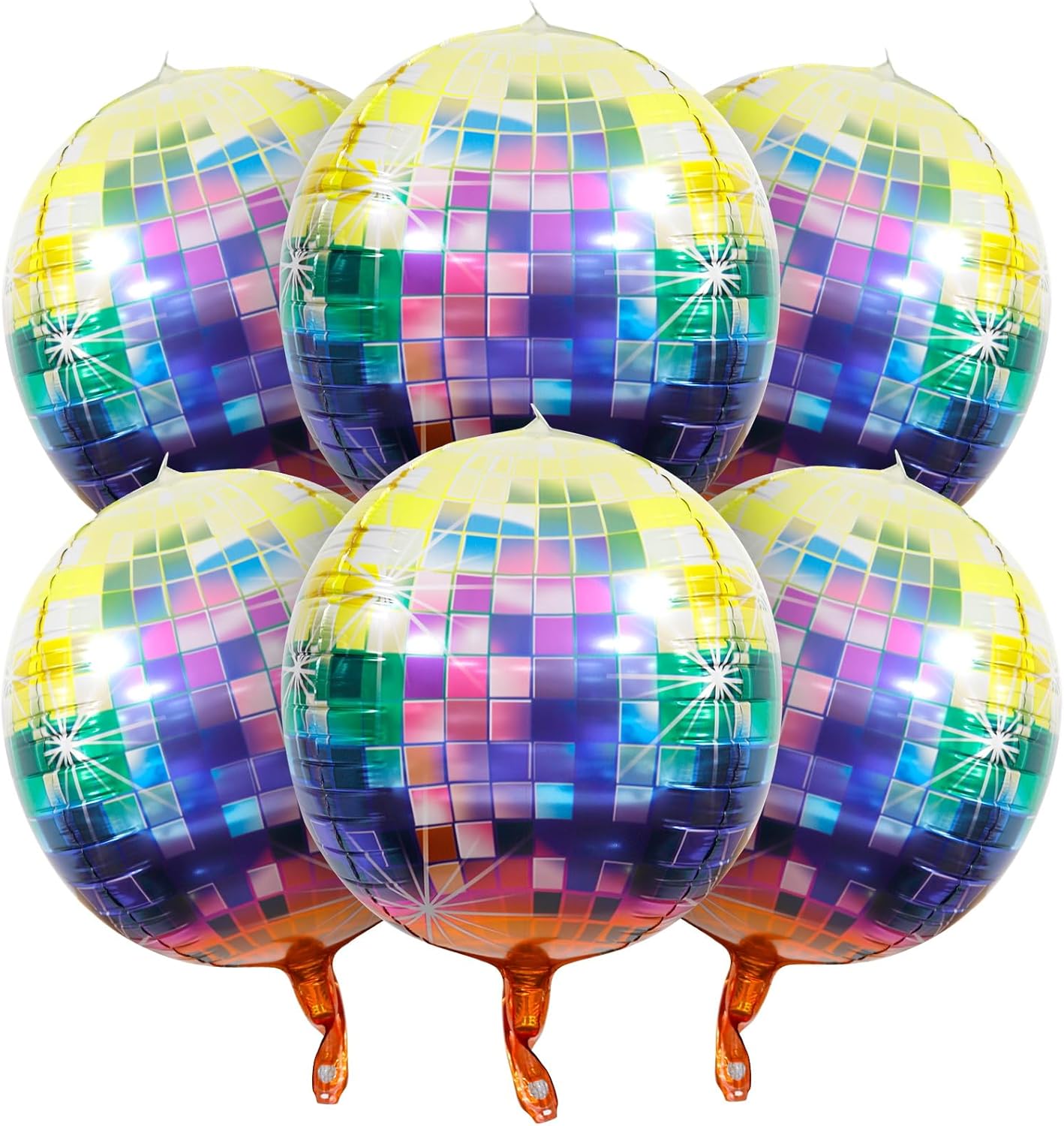 Amazon.com: MDOZQ 6 PCS Disco Ball Balloons Colorful Mylar for Party ...