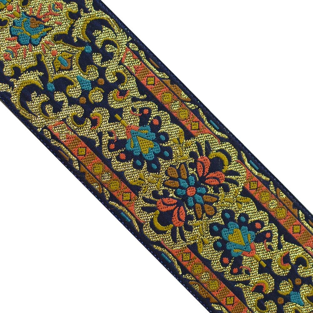 Amazon.com: JL 368 Jacquard Metallic Gold Bohemian Teal Coral Combo ...