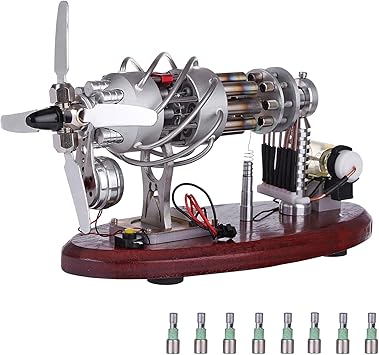 Amazon.com: URMODELAND Stirling Engine Model Kit, 16 Cylinder Swash ...