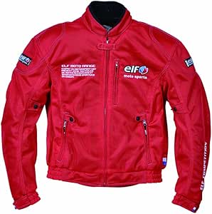 Amazon | [エルフ] メッシュブルゾン RED 4L EL-4224 | ジャケット | 車＆バイク