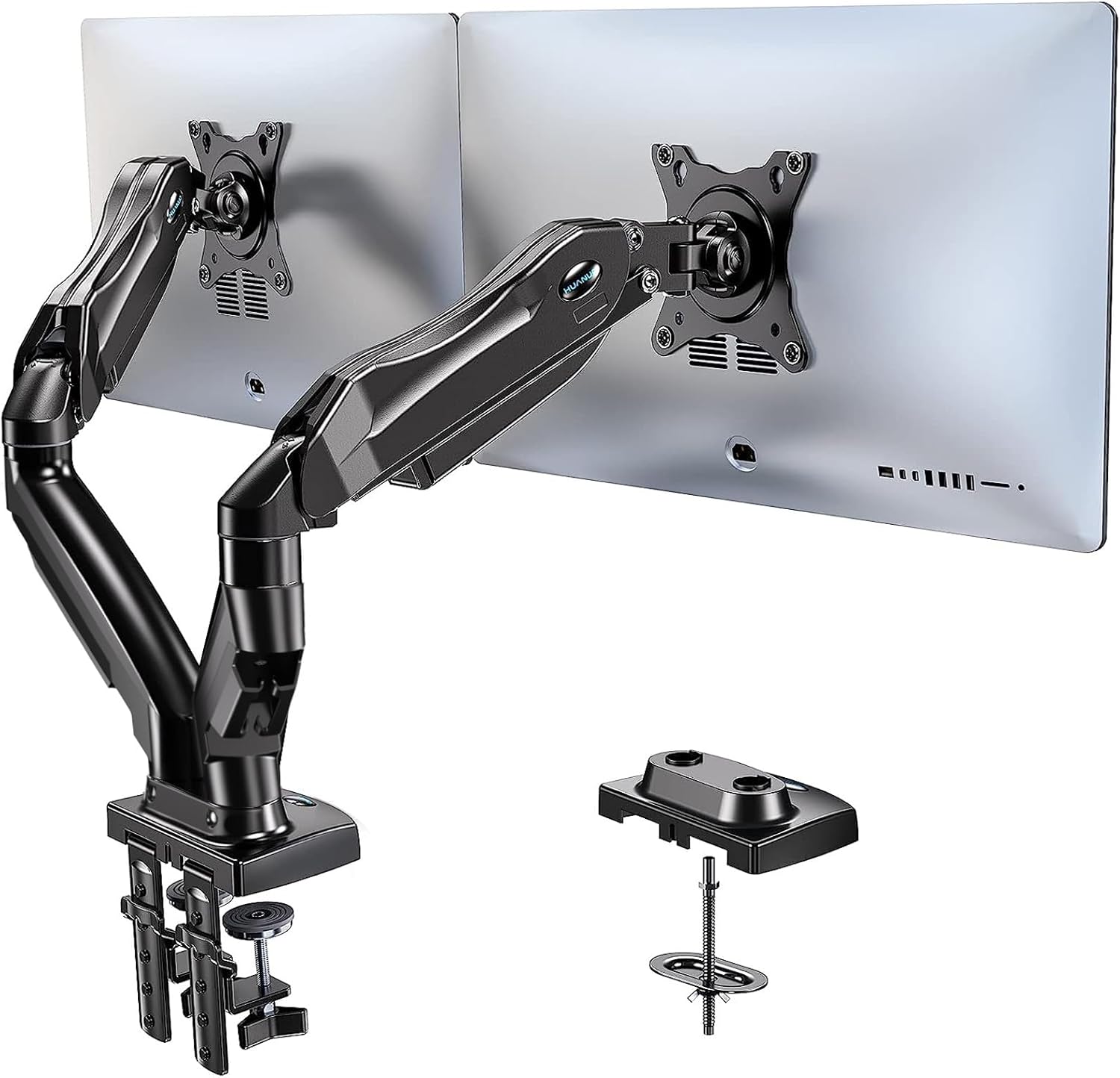 HUANUO Dual Monitor Stand For 13 To 27 Inch Screens, Dual Monitor Arm ...