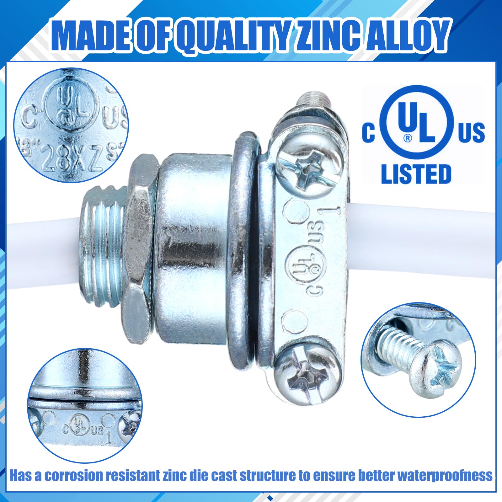 Snapklik.com : Saysurey Nm Clamp Type Cable Connectors 1/4 Inch Metal ...