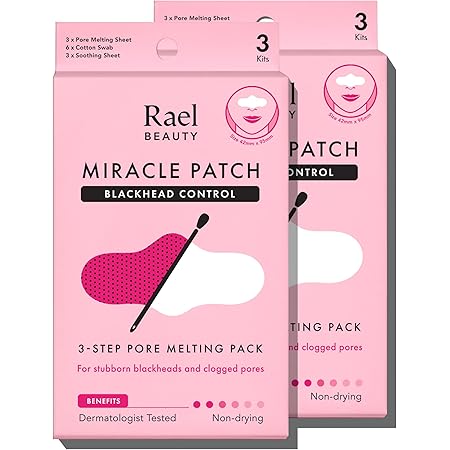 Rael Blackhead Remover, Miracle Patch Melting Pack - Nose Strips for ...