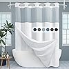Amazon.com: eachope No Hook Boho Farmhouse Shower Curtain with Snap-in Liner Set,Linen Rustic ...