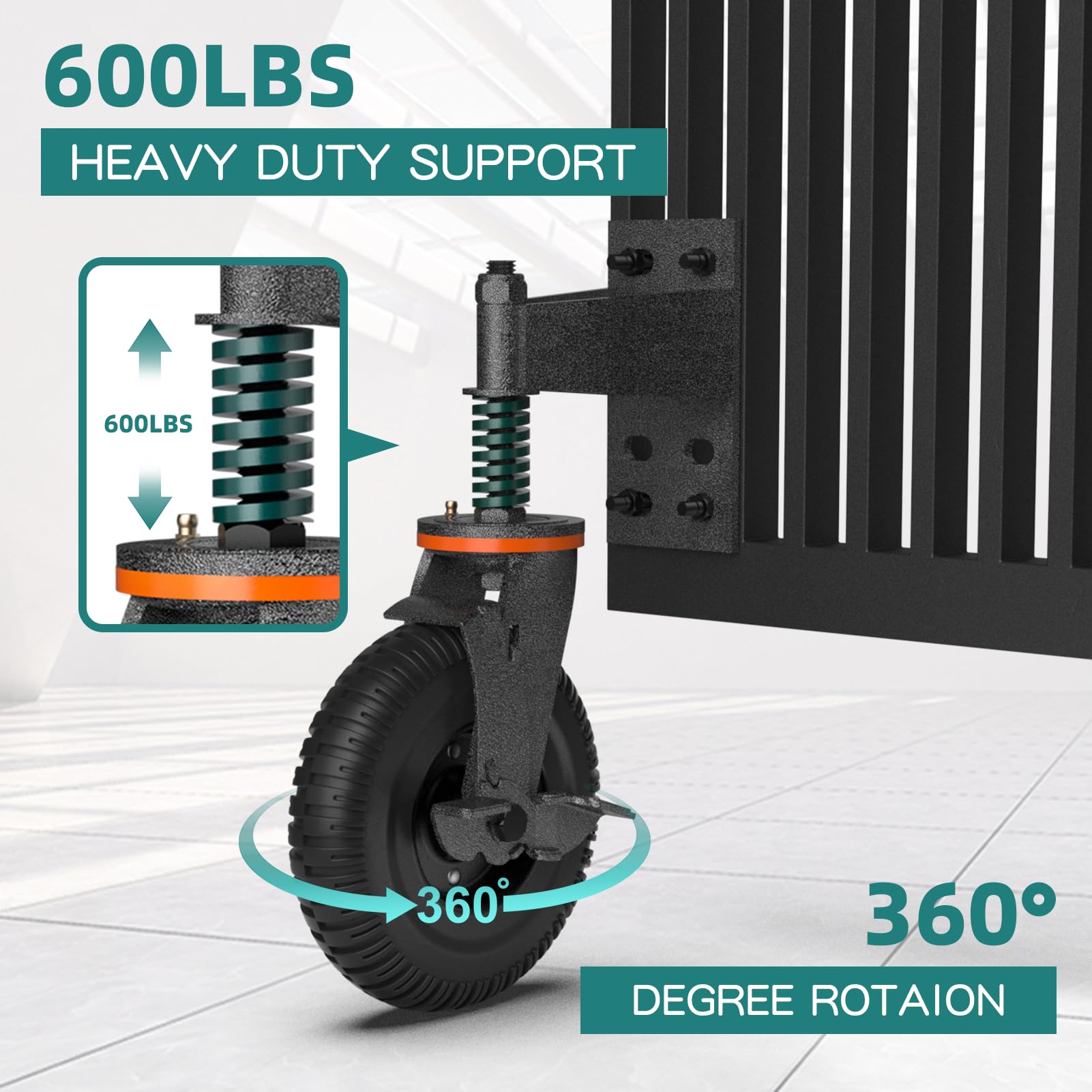 Snapklik.com : Gate Wheels For Metal Tube Gate,8 Inch Gate Wheel,600lb ...