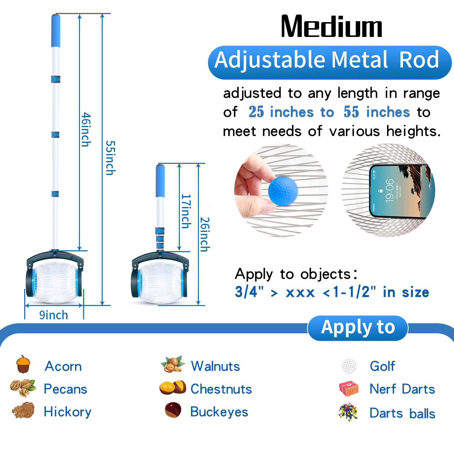 Snapklik.com : Zozen Nut Gatherer, Walnut Picker Upper Roller, Pecan ...
