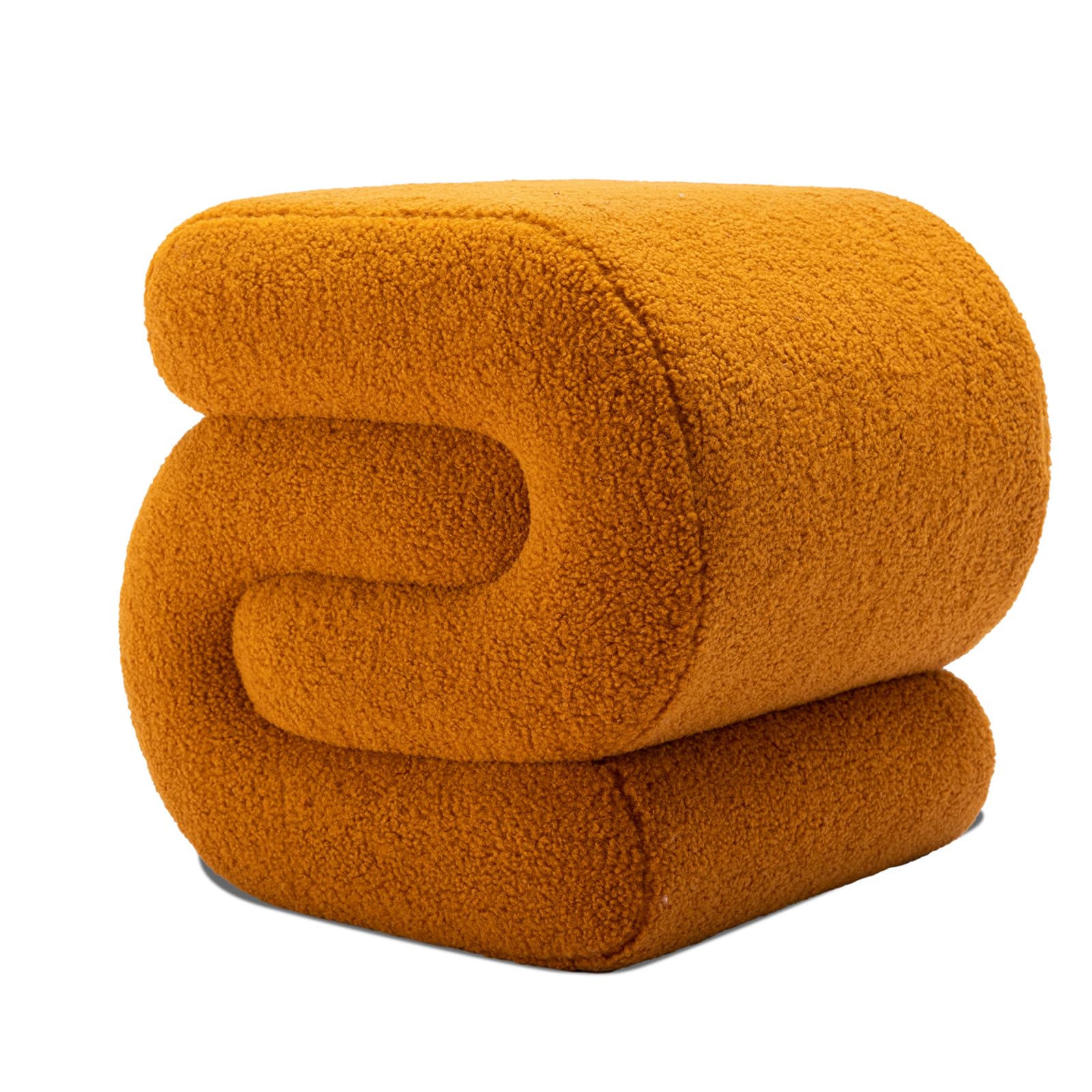 Amazon.com: FOXHUNTER Modern Teddy Upholstered Ottoman, Comfortable ...