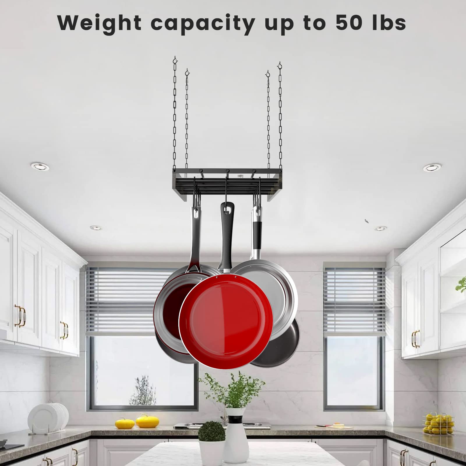 MAWEW Pot Rack Hanging,pot hanger,Hanging Pot Rack Ceiling Mount ...