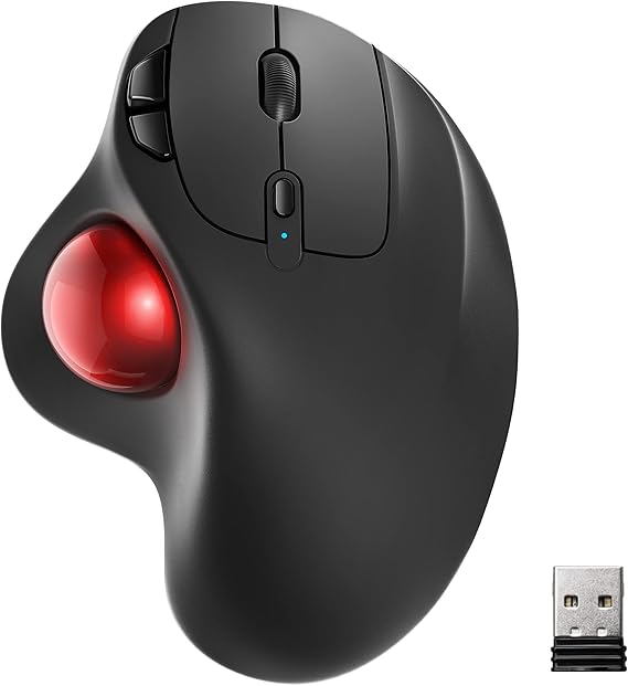 Amazon.com: Wireless Trackball Mouse, Rechargeable Ergonomic Mouse ...