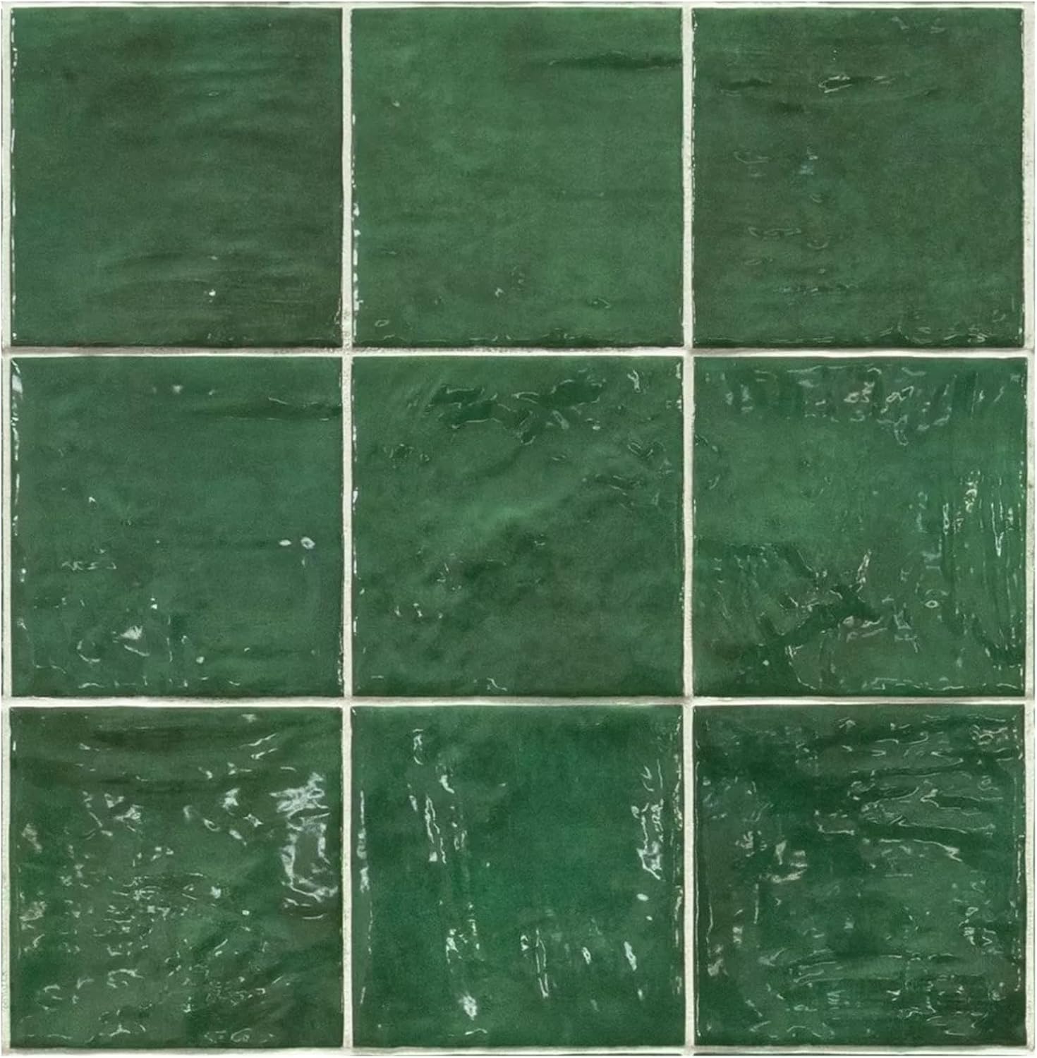 Tenedos TFND-5x5-HMD Forest Green Handmade Look 5x5 Ceramic Wall Tile ...