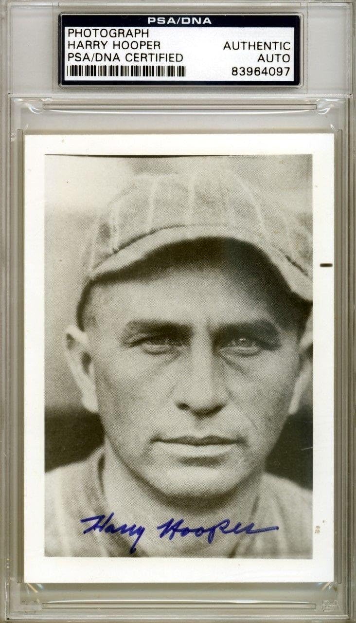 Harry Hooper Autographed Photo - Authentic 3 5x5 Boston Red Sox - PSA ...