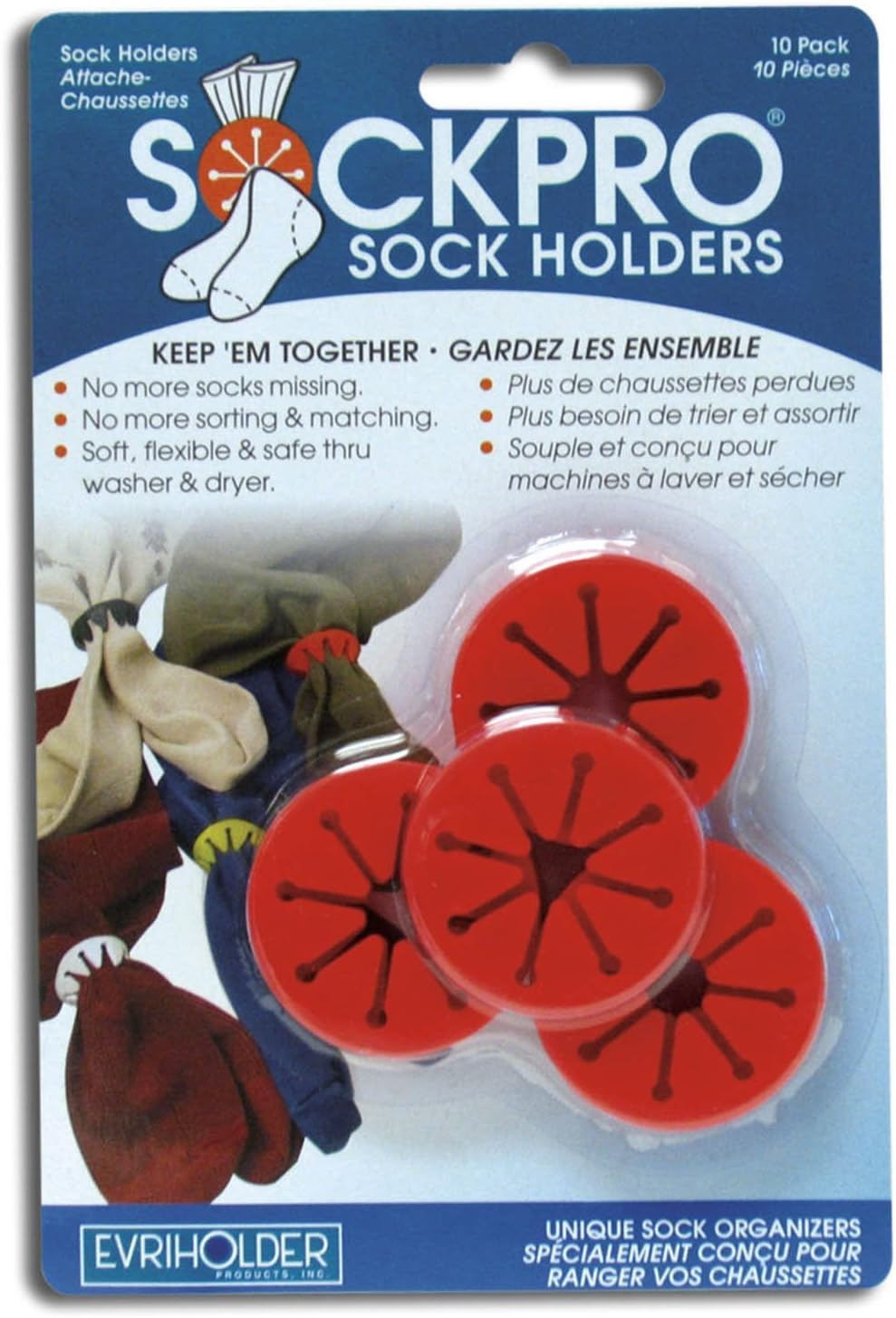 Amazon.com: Sock Pro Sock Holders by Evriholder (Color May Vary ...