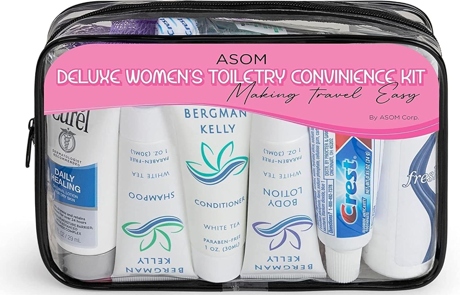 Amazon.com: Asom Travel Toiletries Kit – TSA Approved Travel-Size 36 ...