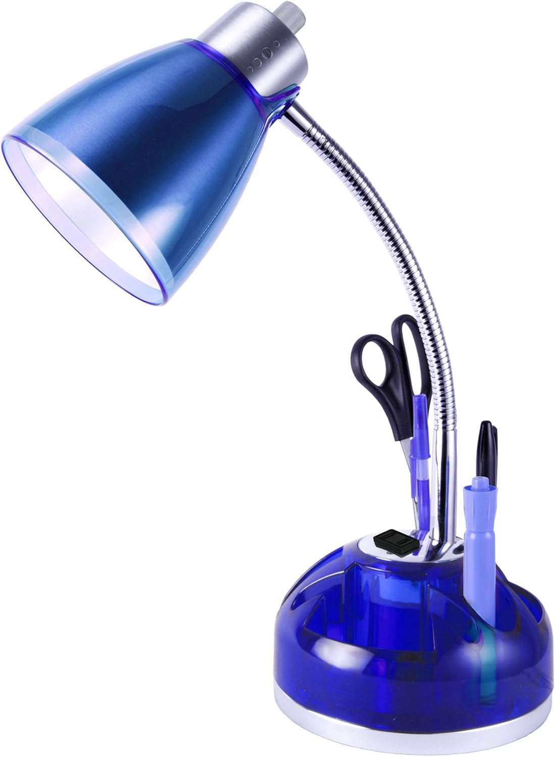 Juicy Organizer Desk Lamp with Charging Outlet (Blue) - Blue Table Lamp ...