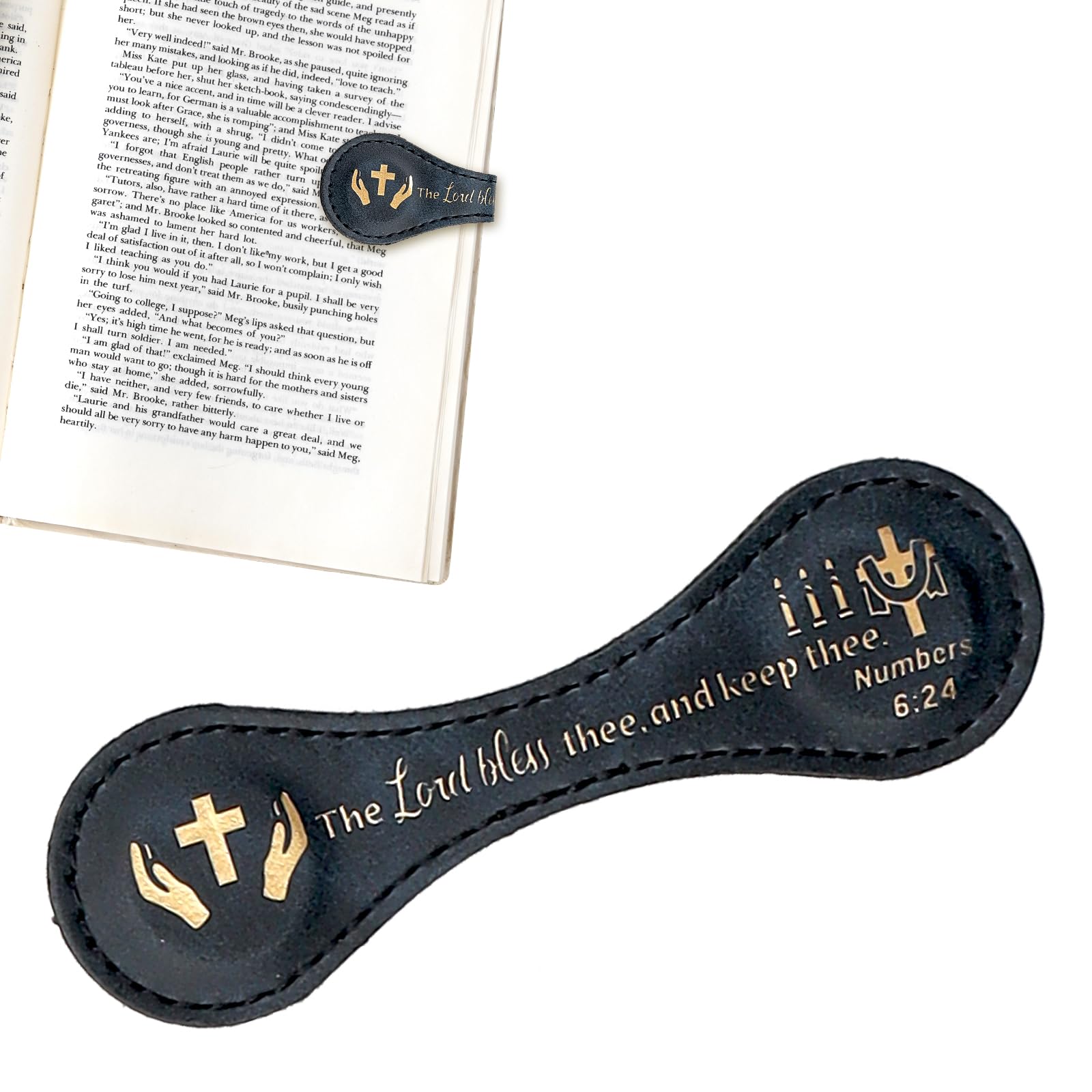 Amazon.com : Estivaux Leather Magnetic Bookmarks for Women Men, Christ ...