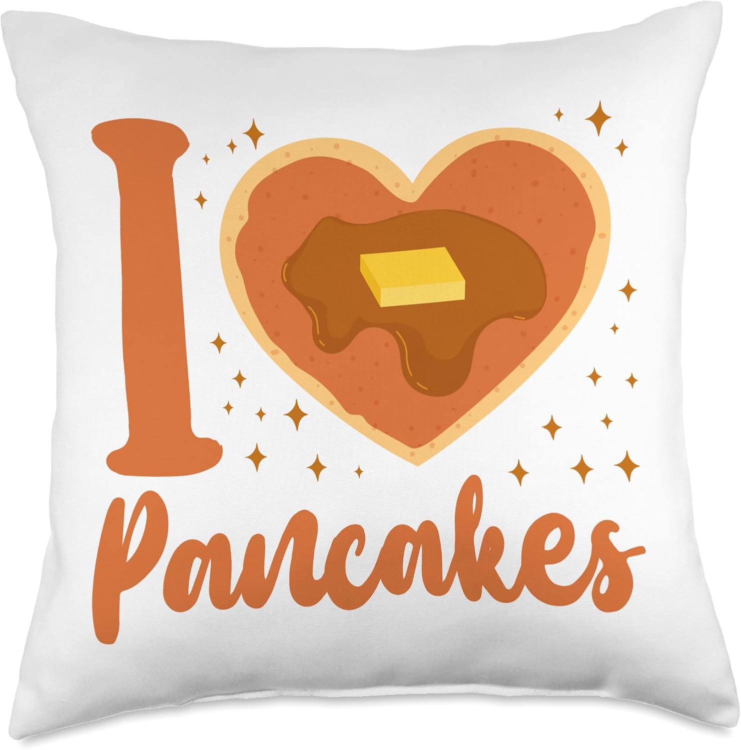 Amazon.com: Pancake Lover Kids Heart I Love Pancakes Throw Pillow ...