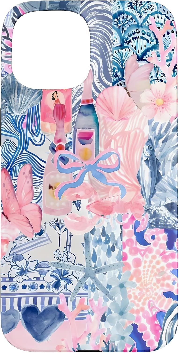Amazon.com: Blue and Pink Coquette Bow Preppy Collage Cute Girl Summer ...