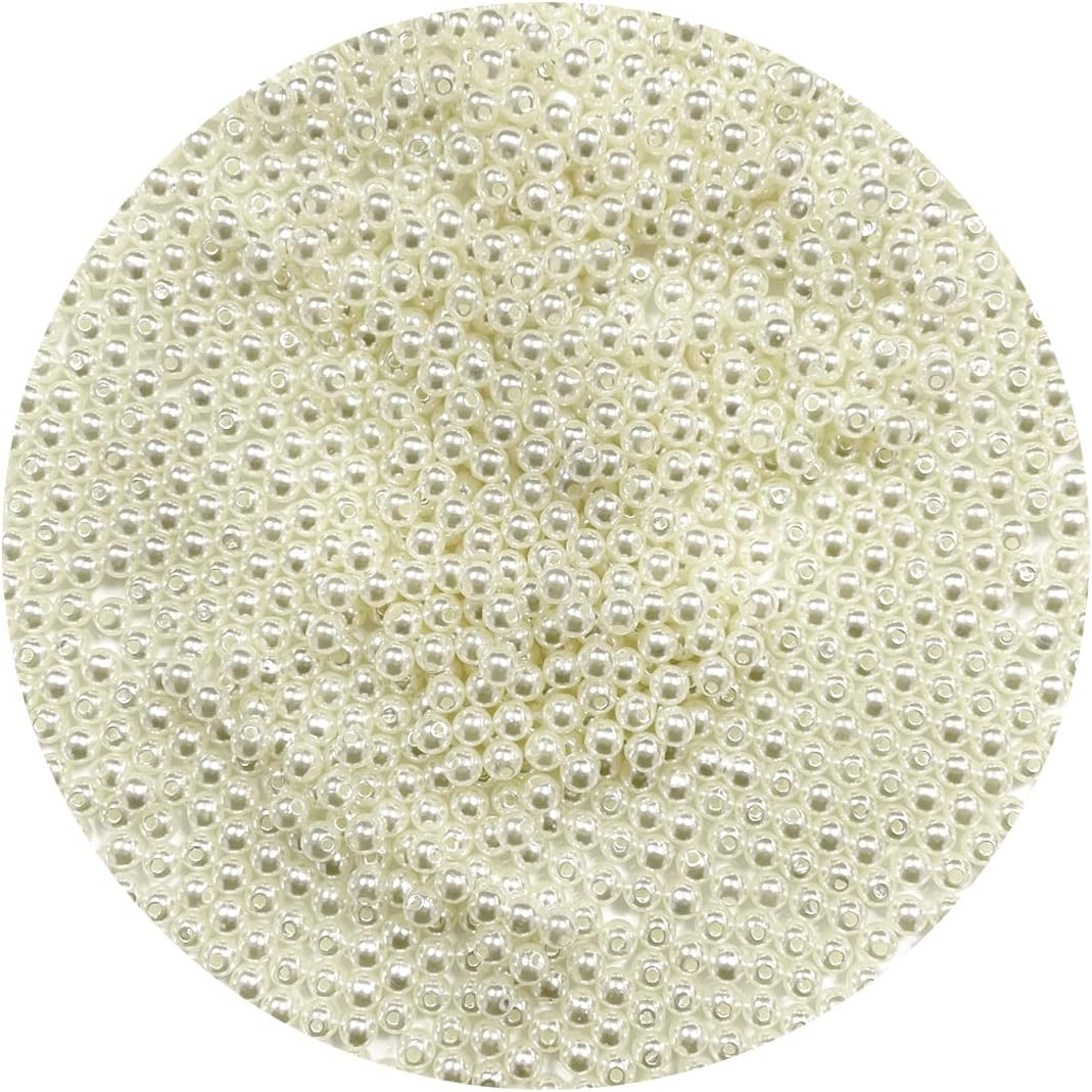SFFCA 1000+ 6mm with Holes Ivory Pearl Loose Arts and Crafts Pearls ...