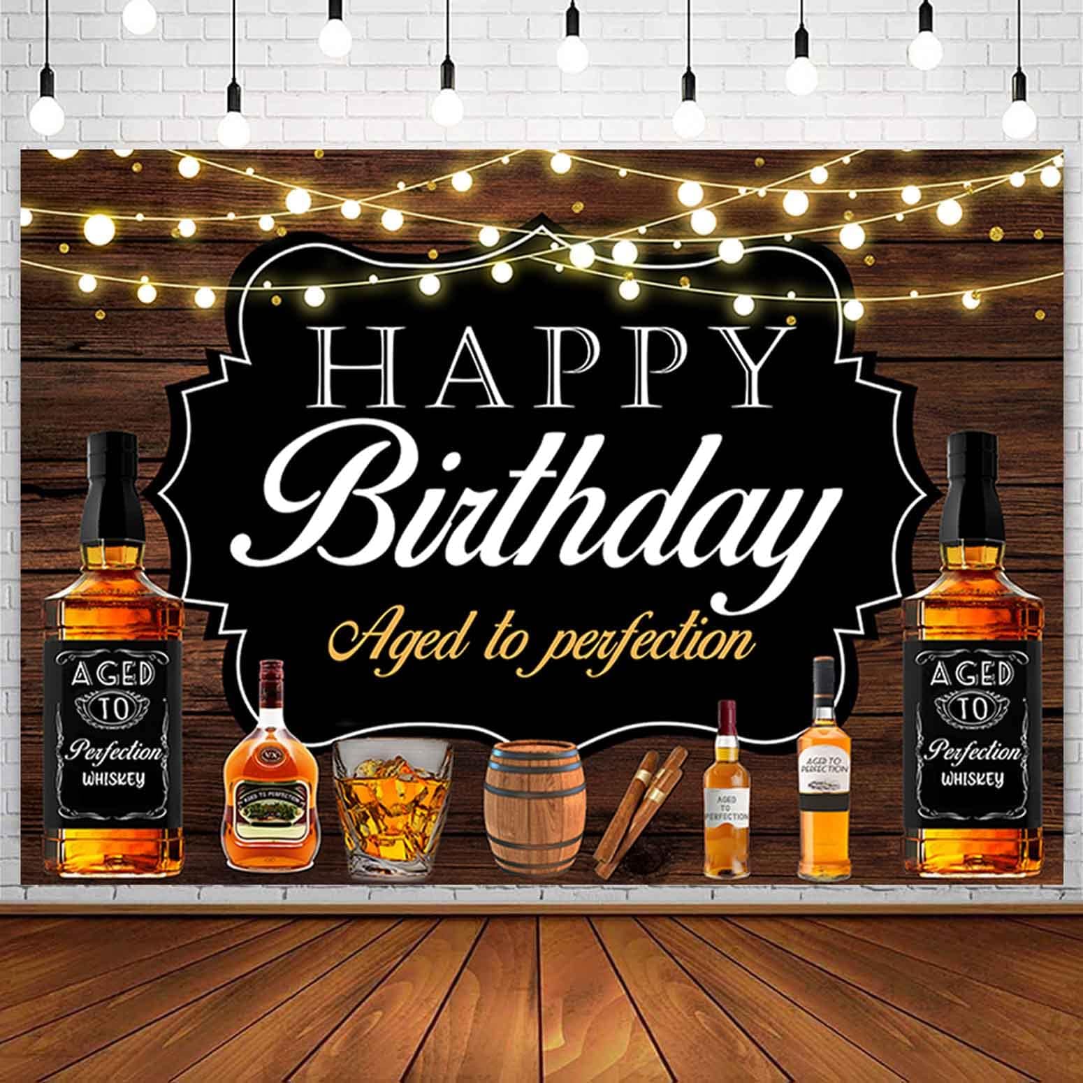 Amazon.com : Sensfun Whiskey Birthday Backdrop Aged to Perfection ...