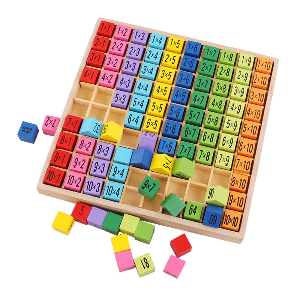 Buy Efanty 10x10 Multiplication Table Wooden Multiplication Table ...