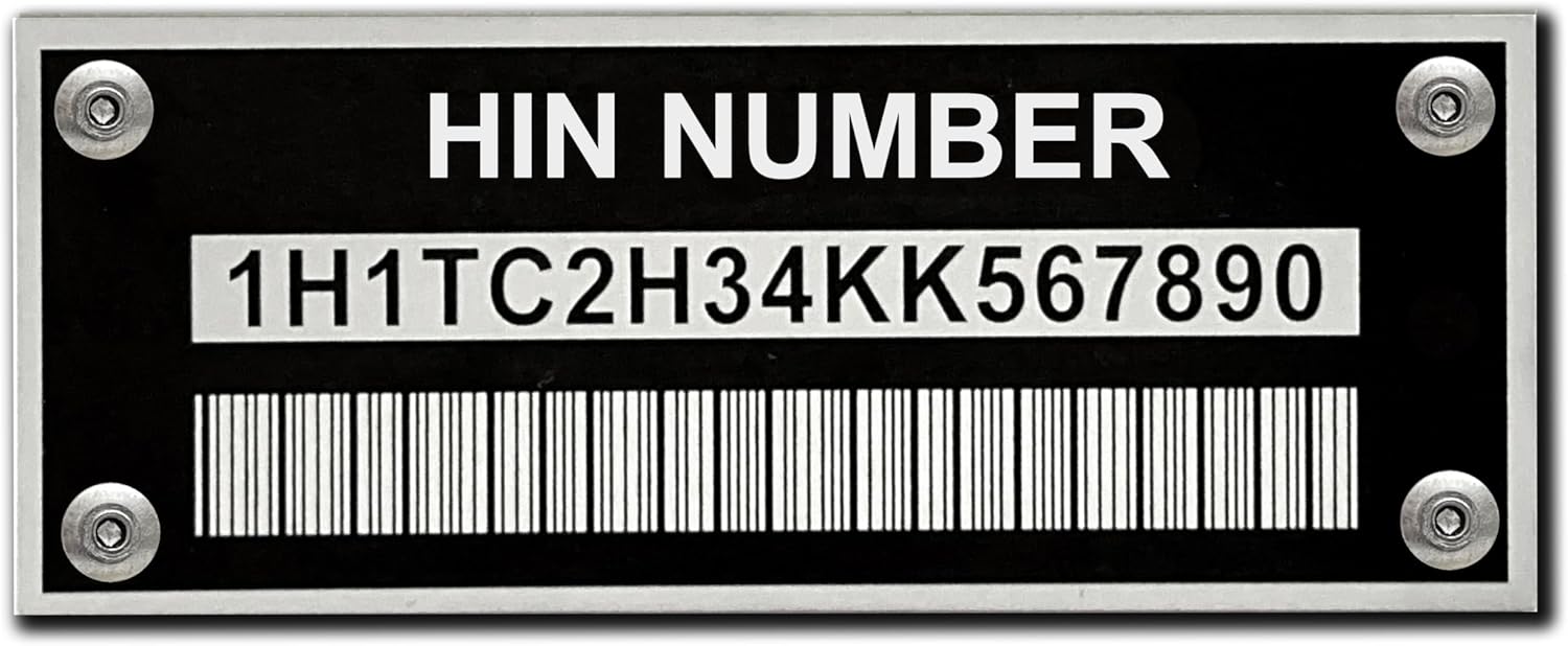 Amazon.com: Custom Engraved Outdoor Hull Identification Number Plate ...