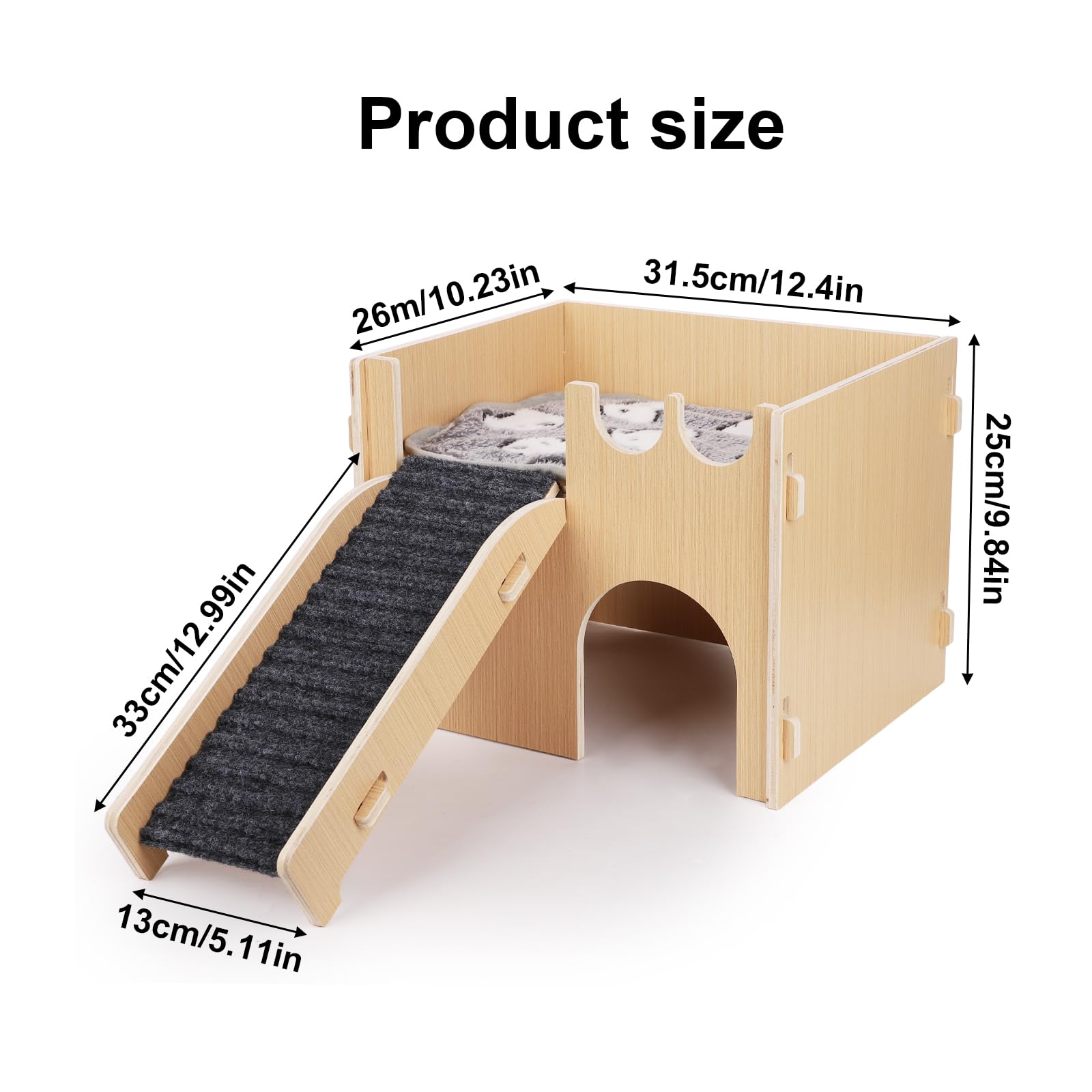 Guinea Pig Hideout Wood Guinea Pig Hideout Castle - Wooden Detachable ...