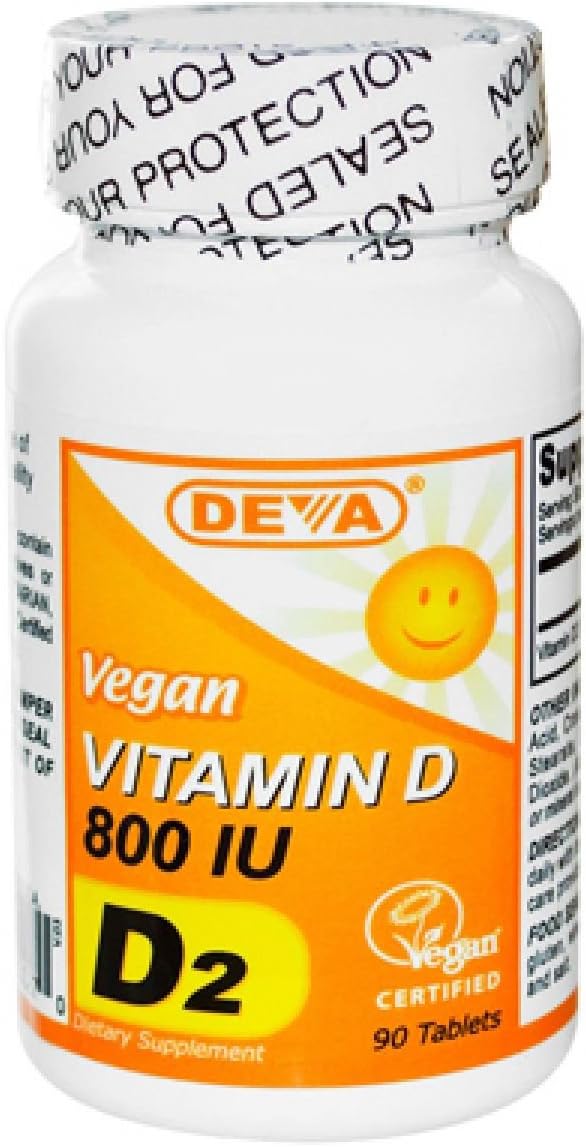 Amazon.com: Deva Vegan Vitamins Vitamin D 800Iu Vegan 90 Tab : Health ...