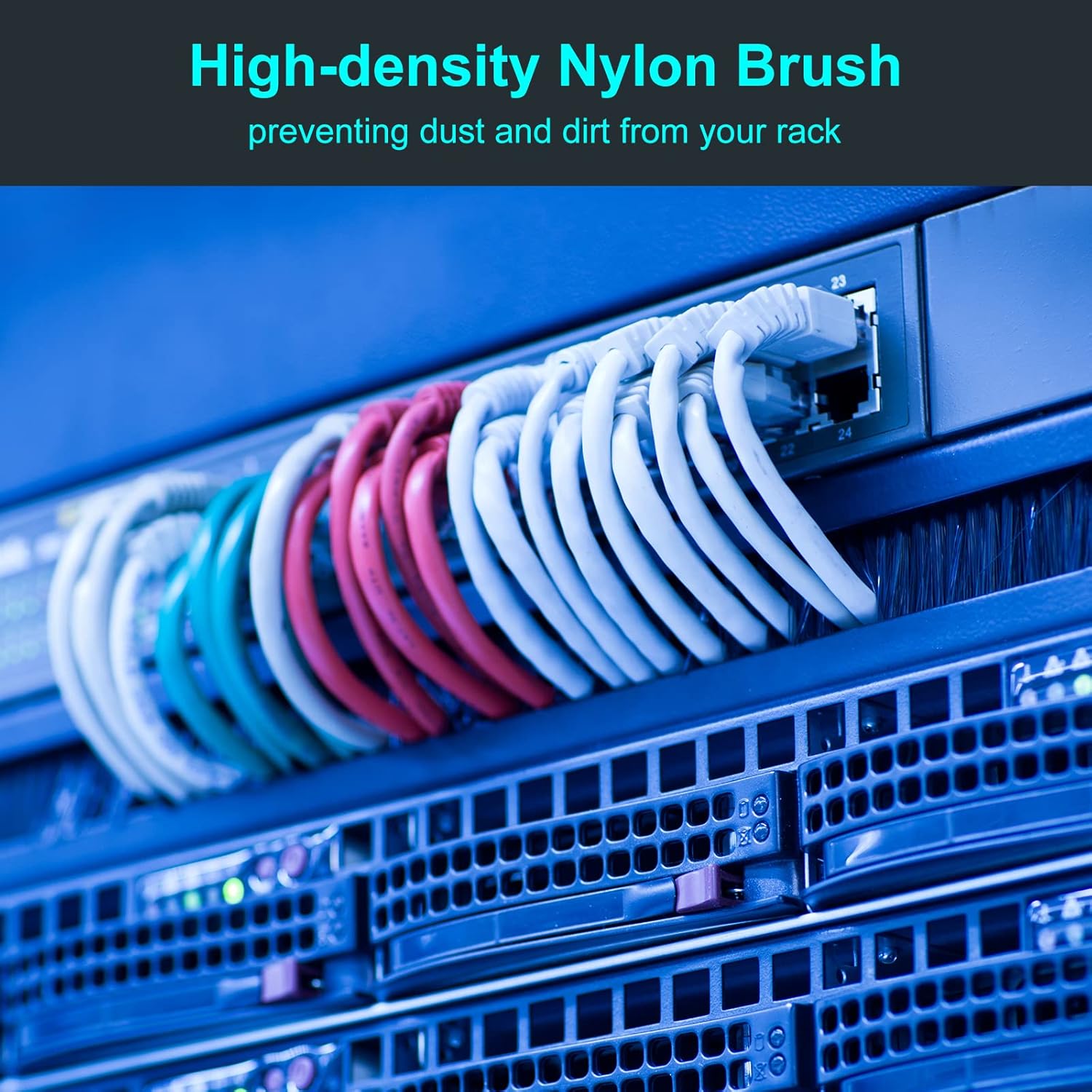 PATIKIL Brush Cable Manager 1U, 19 pulgadas, paquete de 2 paneles ...