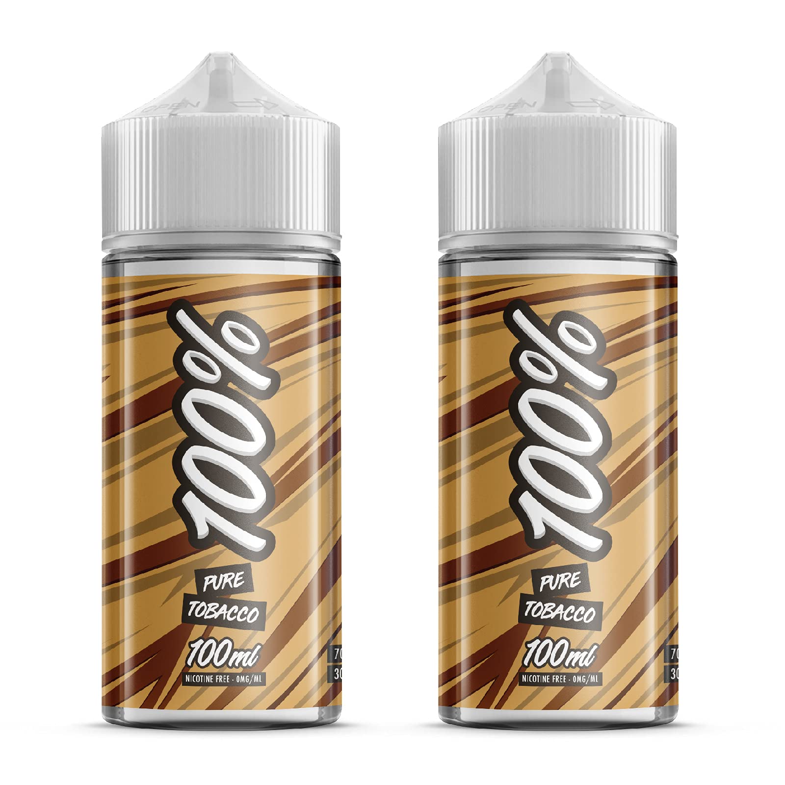 100% E-Liquids - 2 x 100ml Pure Tobacco E Liquid 70/30 Sub Ohm Vape ...