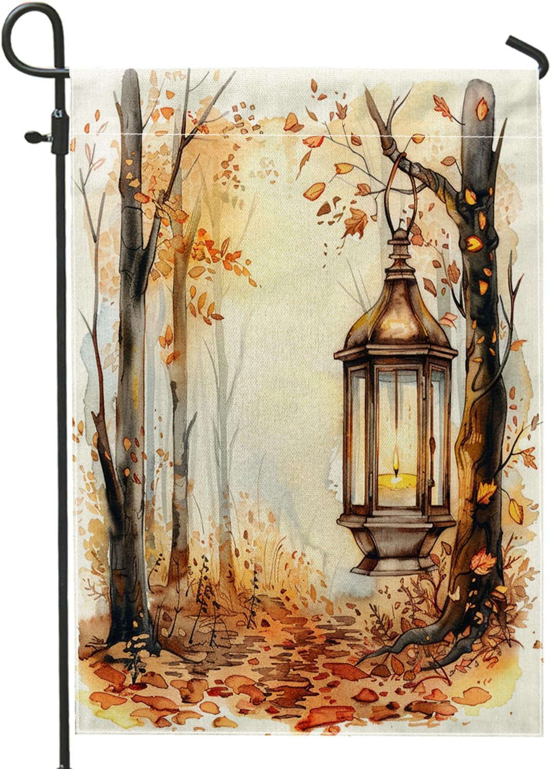 Amazon.com : Fall Watercolor Forset Garden Flags 12"x18" Double Sided ...