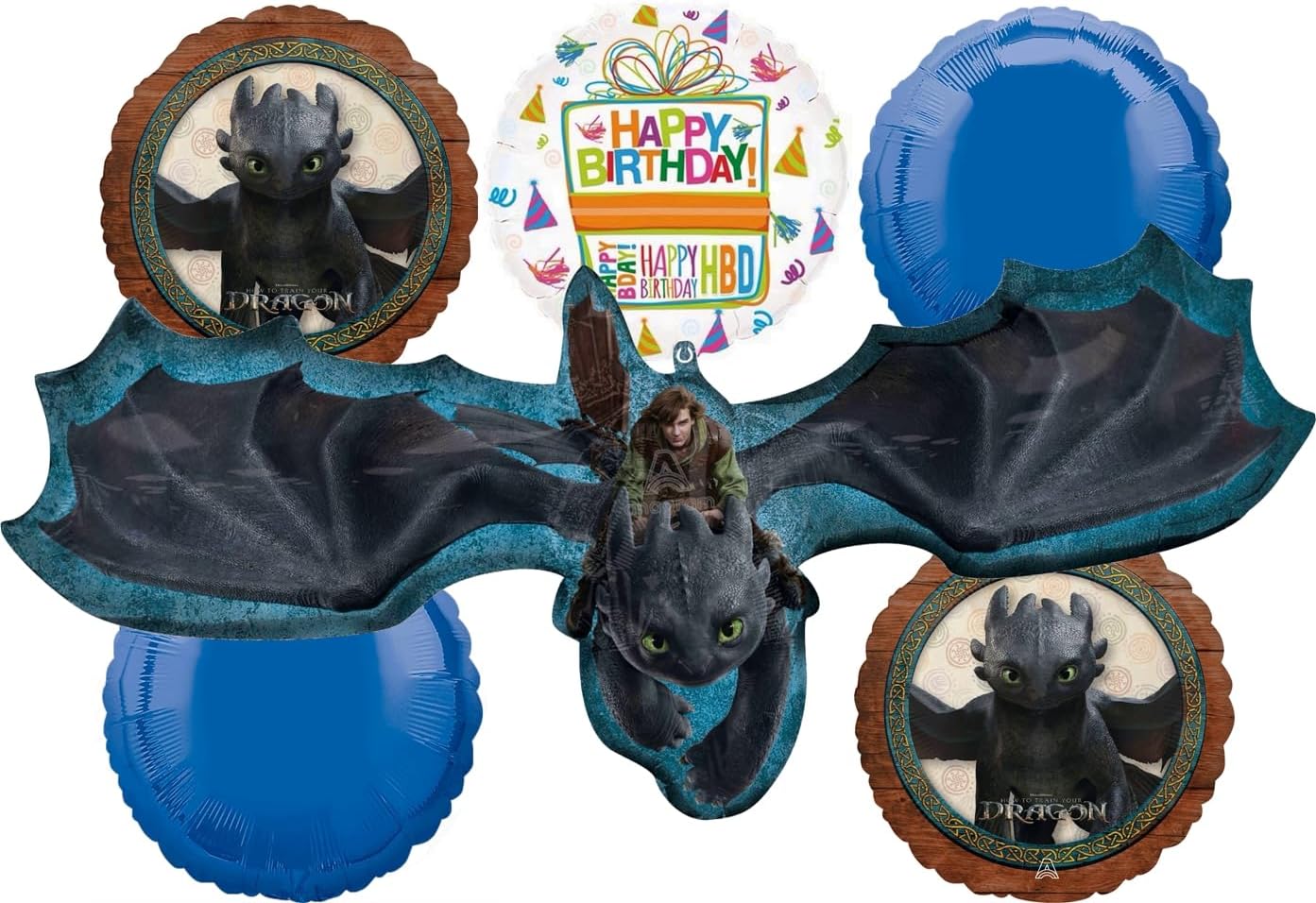 Amazon.com: Anagram Hiccup and Toothless Birthday Party Supplies 6 pc ...
