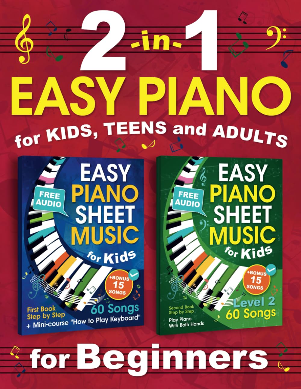 Snapklik.com : 2-in-1 Easy Piano For Kids, Teens And Adults: Piano ...