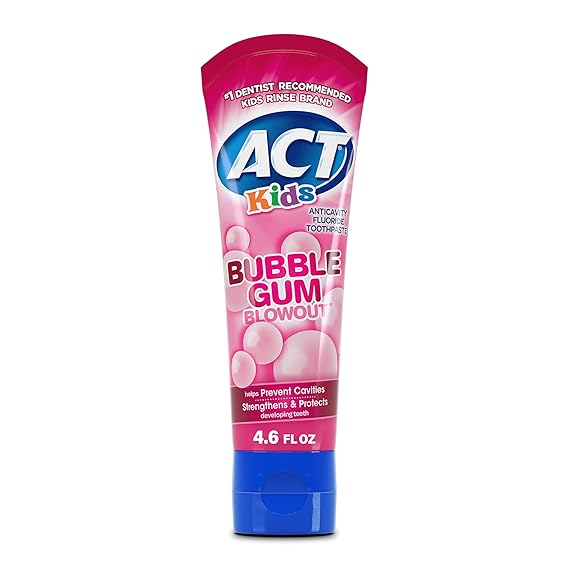Amazon.com: ACT Kids Anticavity Fluoride Toothpaste 4.6 oz. Bubble Gum ...