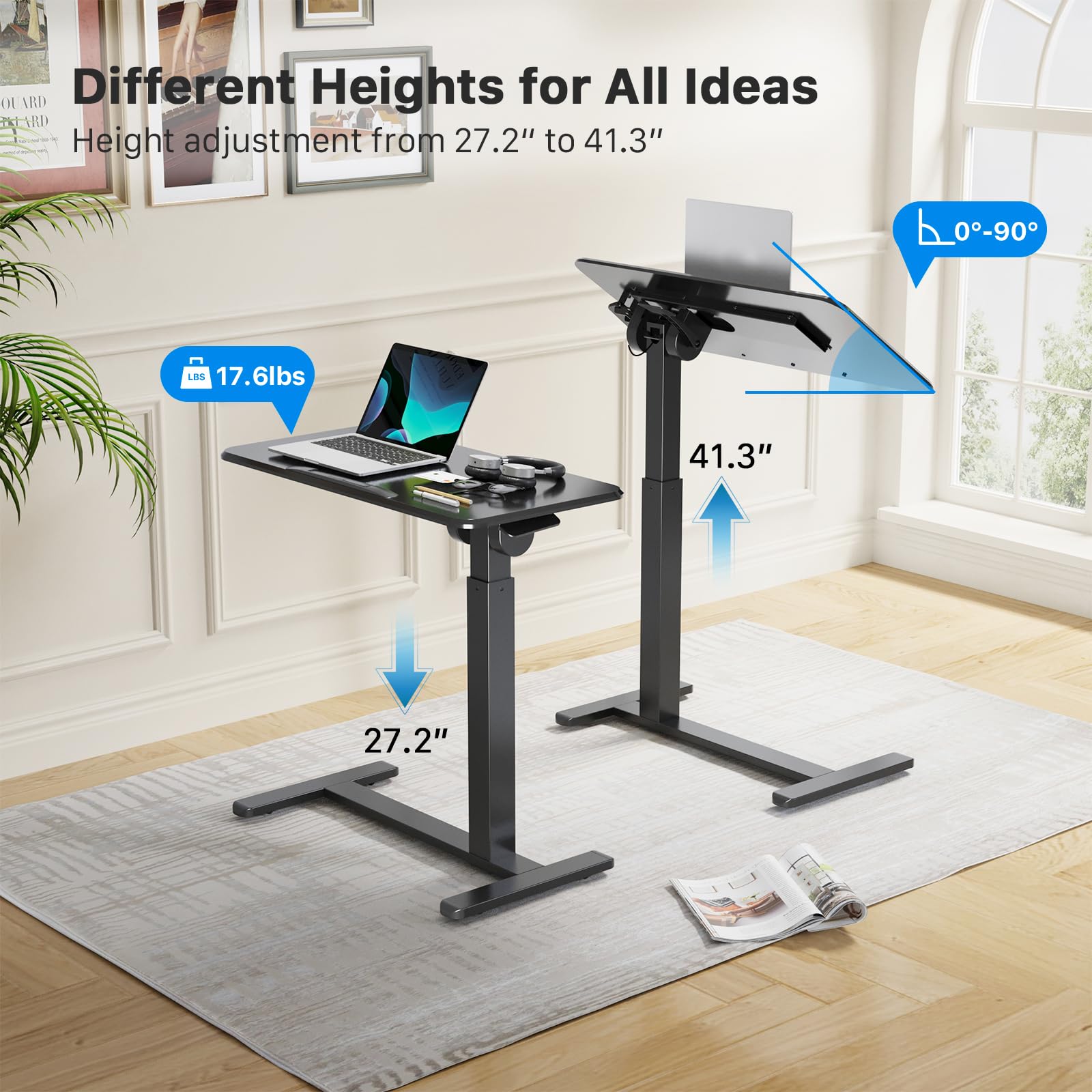 Snapklik.com : JYLH JOYSEEKER Mobile Standing Desk, Height Adjustable ...