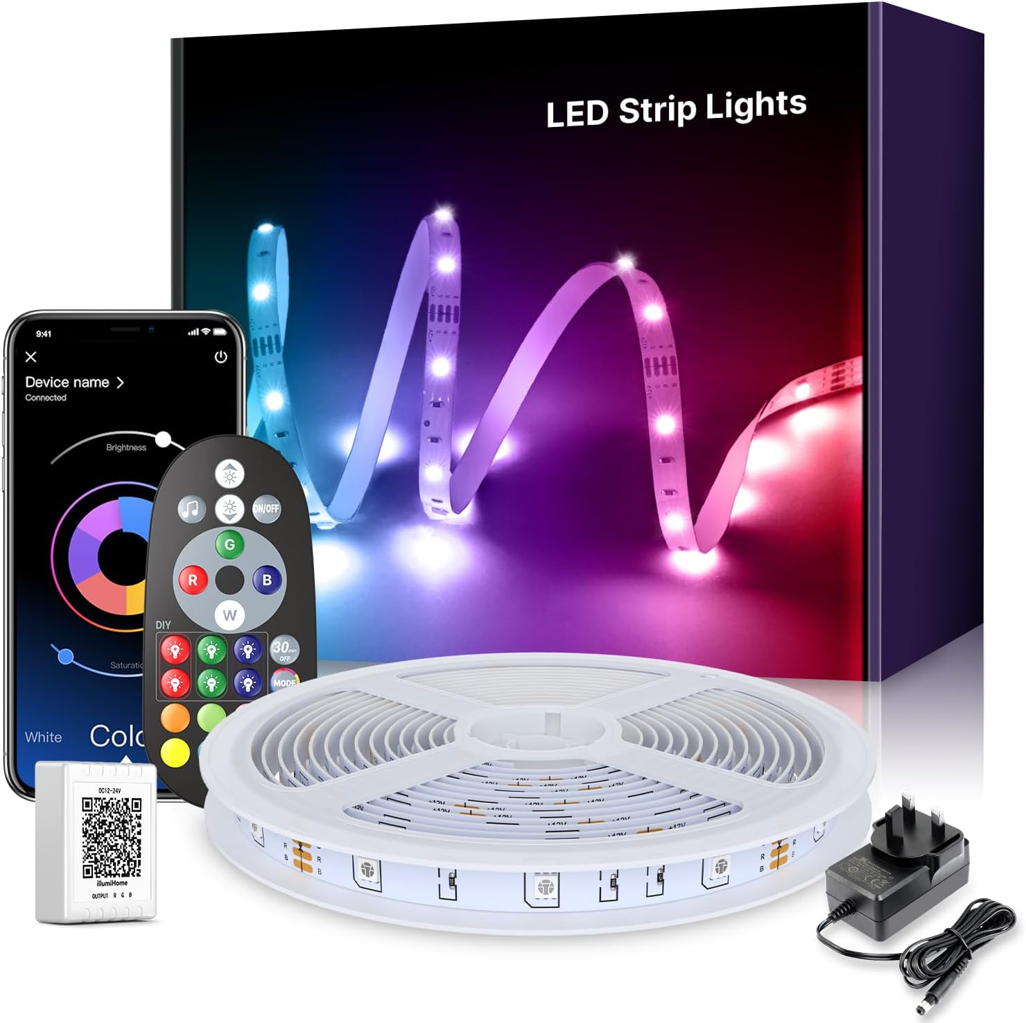 10M LED Strip Lights, Music Sync Color Changing LED Light with Smart ...