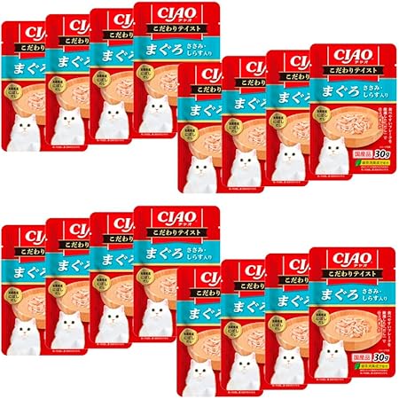 Amazon | CIAO (チャオ) こだわりテイスト まぐろ ささみ・しらす入り 30g 16個セット | チャオ (CIAO) | ウェット 通販