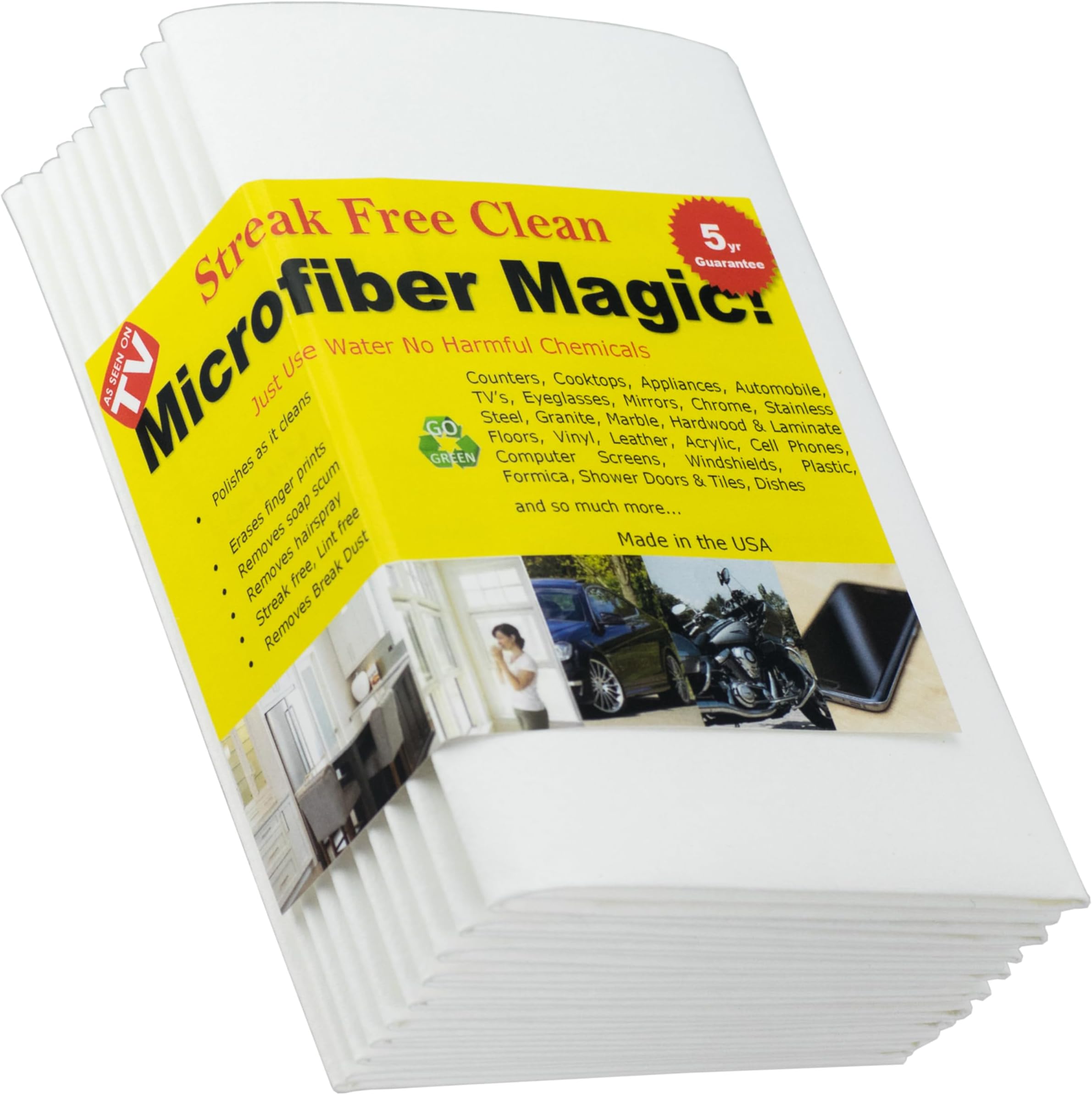 Amazon.com: The White Green Cloth 10 Pack, Reusable Cleaning Cloths ...