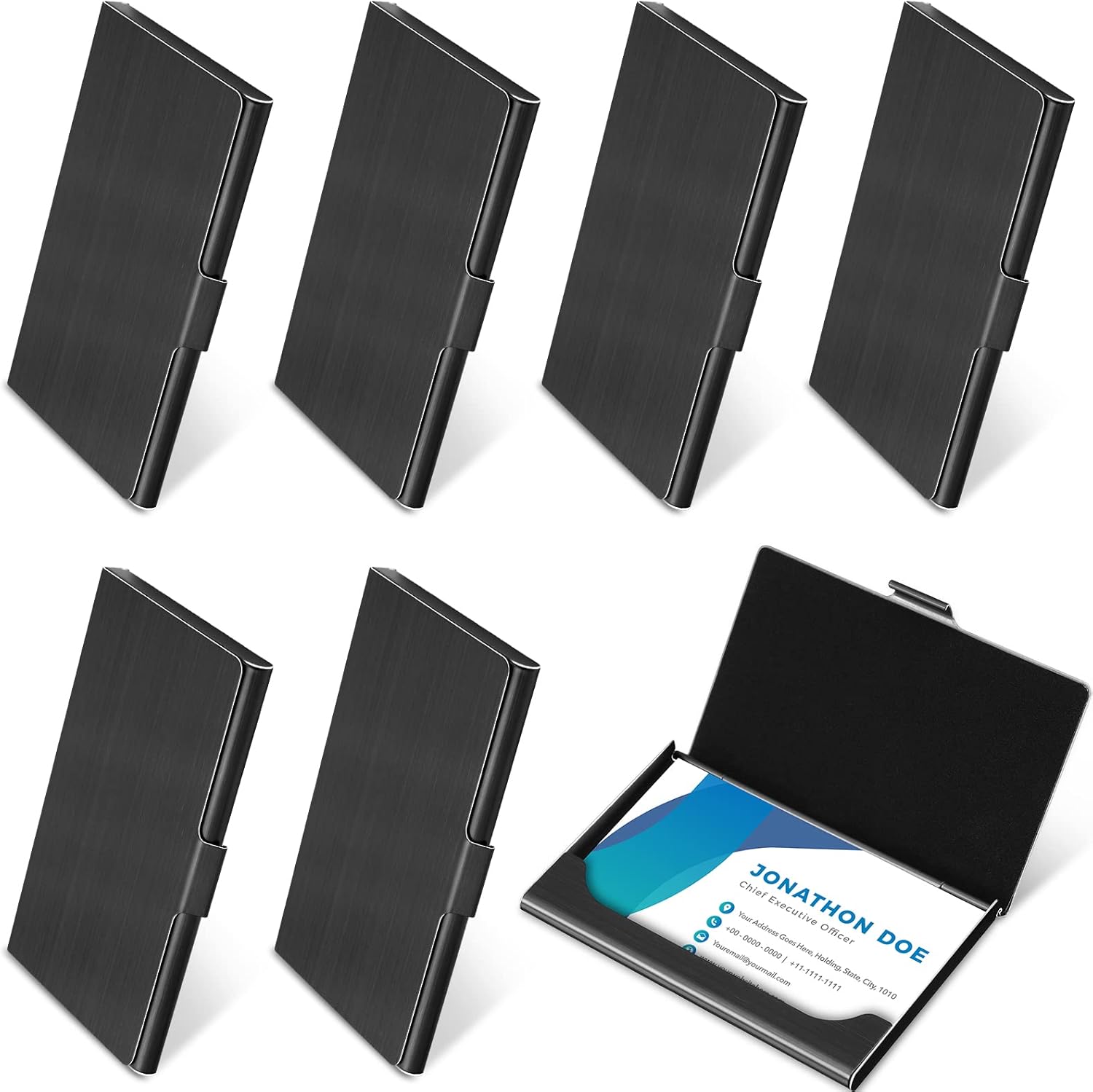 Amazon.com: 6 Pcs Metal Business Card Holder Slim Business Card Case ...