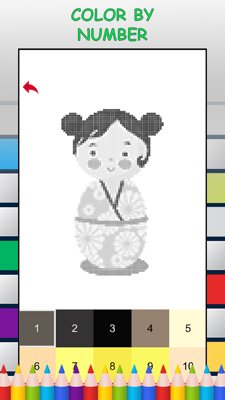 Japanese Dolls Color by Number - FREE Pixel Art Game - Coloring Book ...