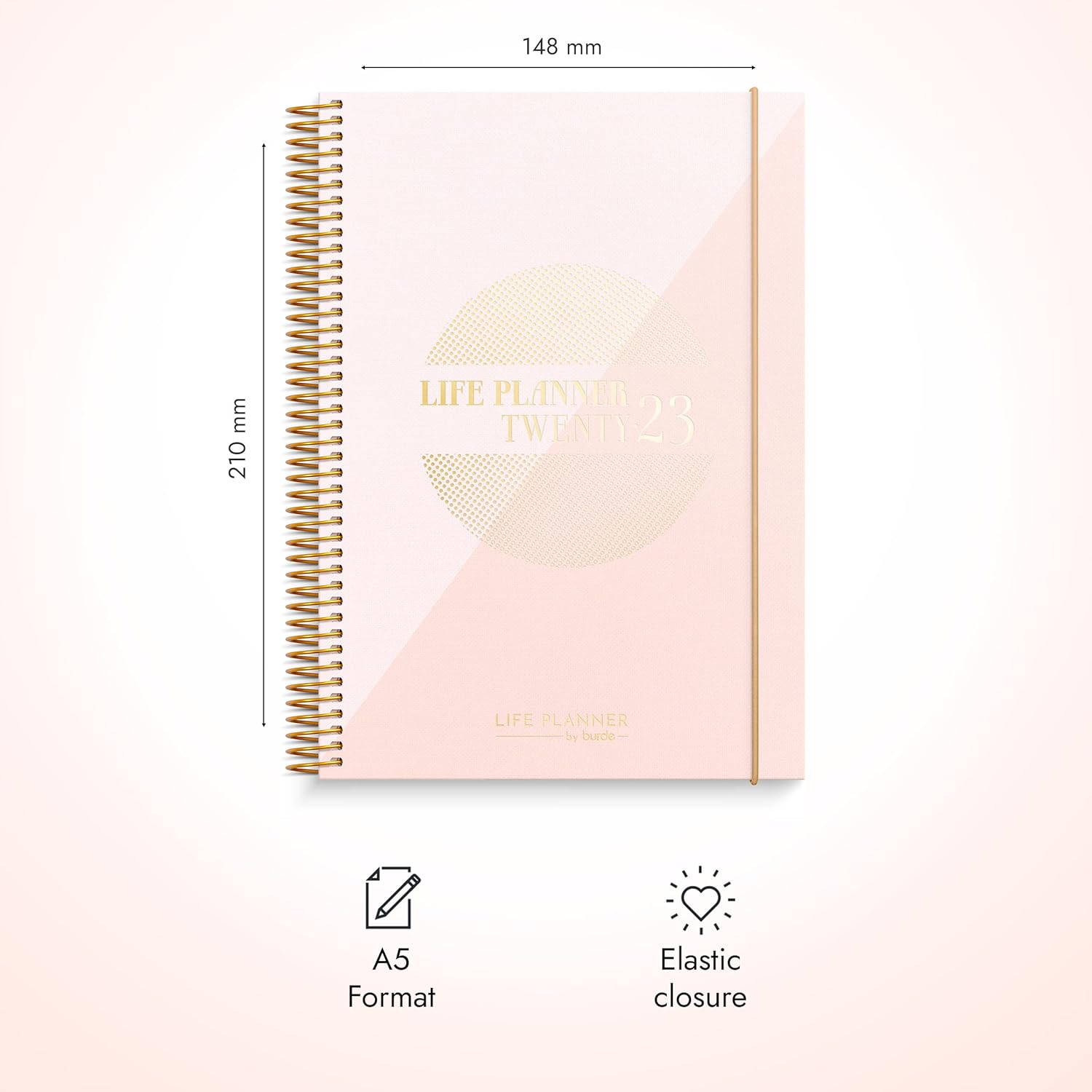 Burde Diary 2023 Life Planner Pink | 19 December 2022 – 7 January 2024 ...