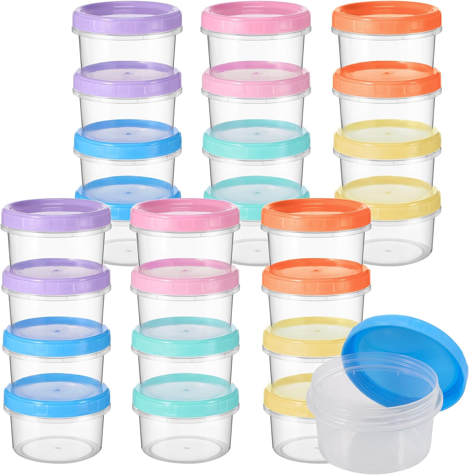 Amazon.com: Ziliny Reusable 7 oz Plastic Containers with Lids Food ...