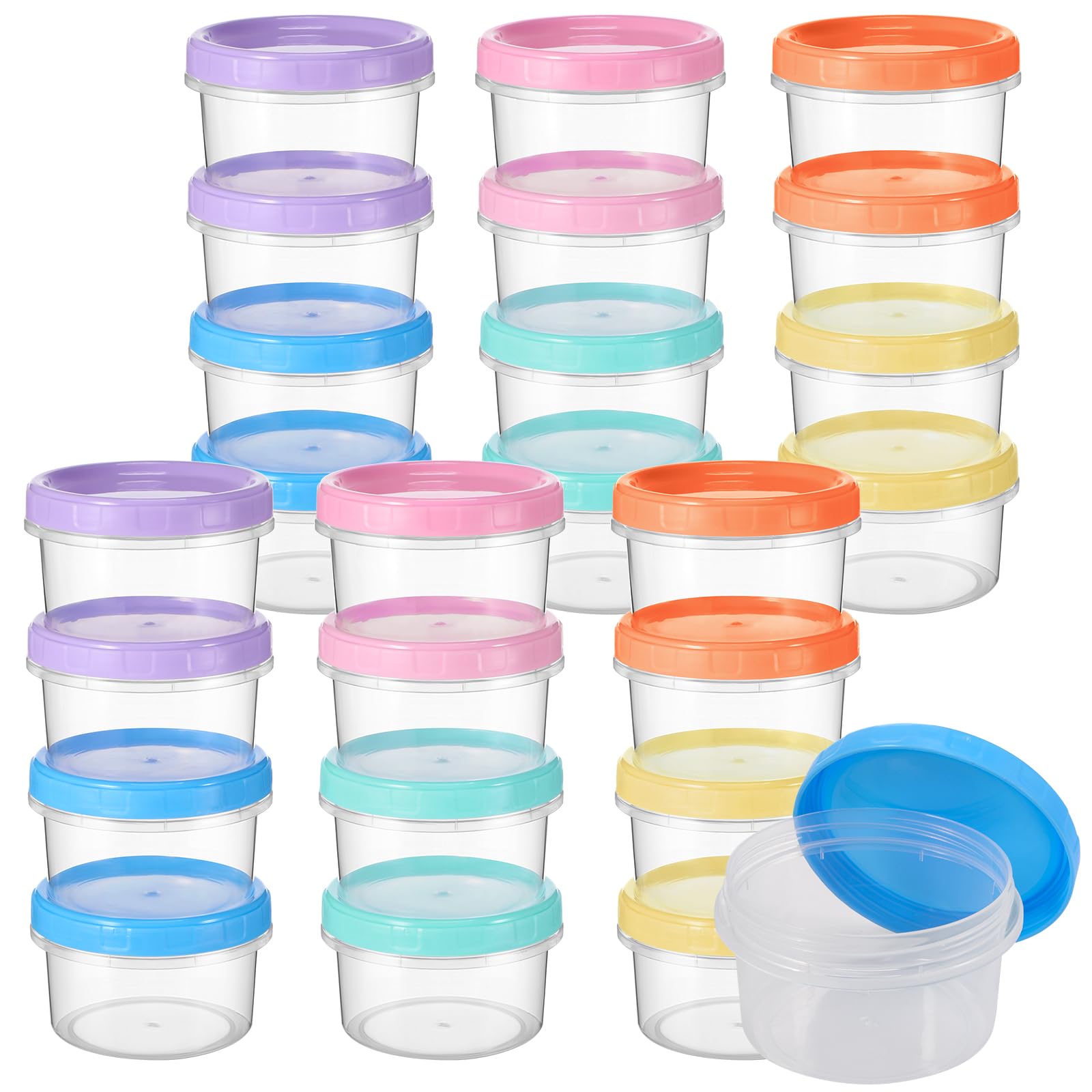 Amazon.com: Ziliny Reusable 7 oz Plastic Containers with Lids Food ...