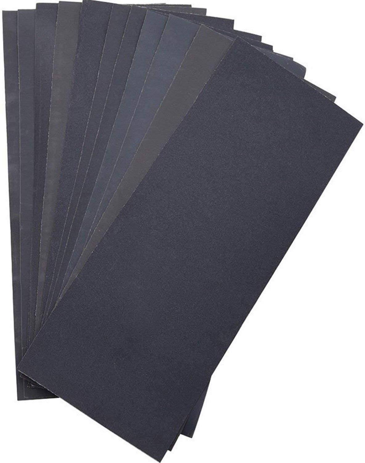 LANHU Abrasive Dry Wet Waterproof Sandpaper Sheets Assorted Grit of 400 ...
