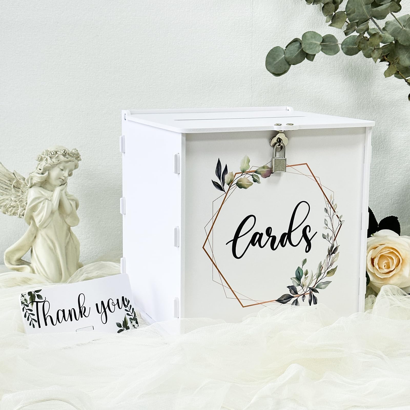 Amazon.com: MyGift Wedding Card Box, Wall Mounted Rustic Gray Solid ...