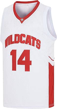 MEBRACS Wildcats - playera de baloncesto para hombre 14 Troy Bolton 8 ...