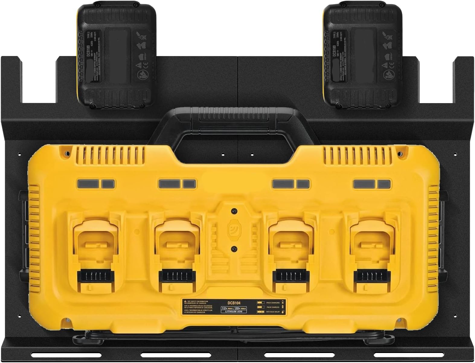 Riuog Wall Mount Bracket for DeWalt DCB104 Charger and Battery, Metal ...