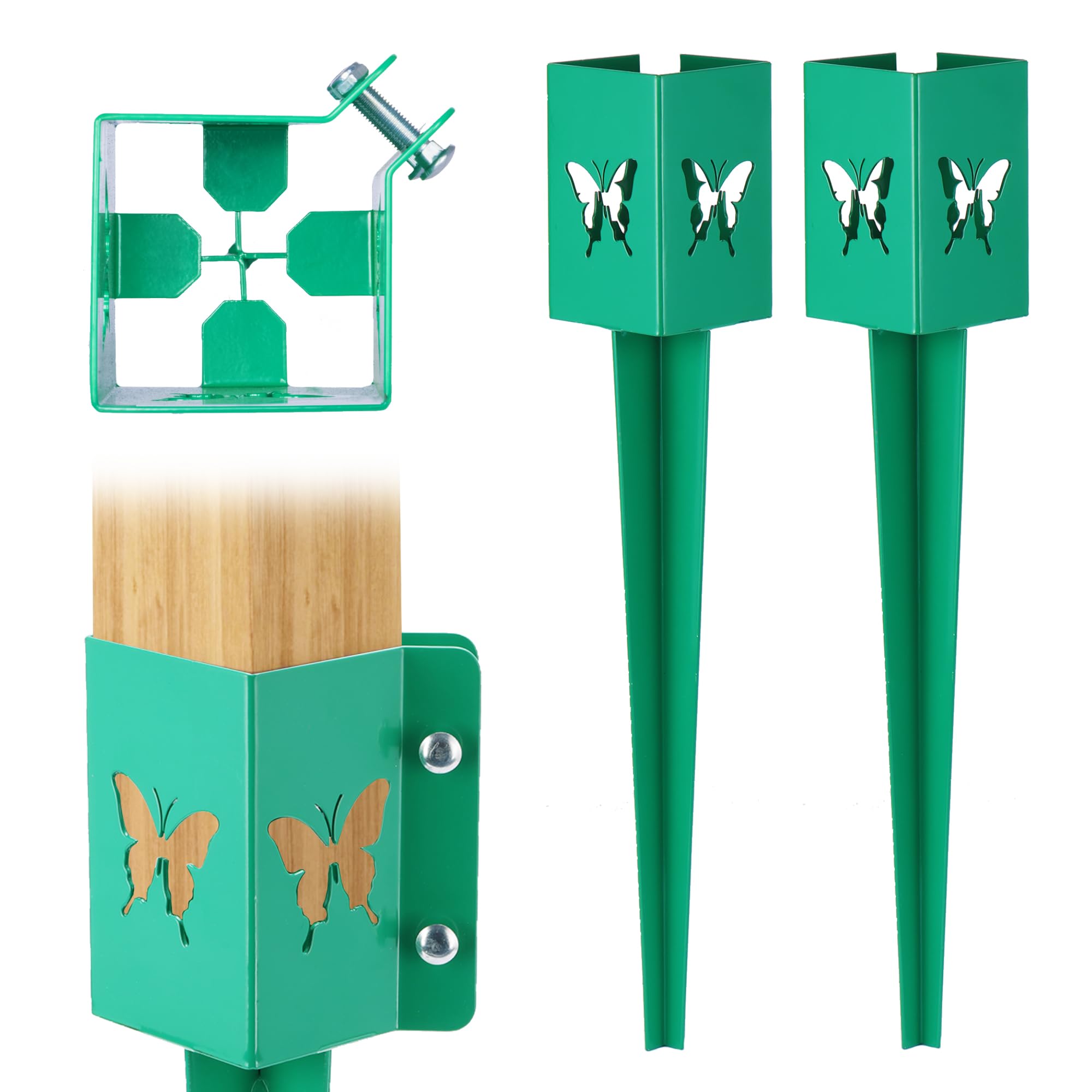 Amazon.com: 4x4 Fence Post Anchor Ground Spike - Metal Post Stake ...